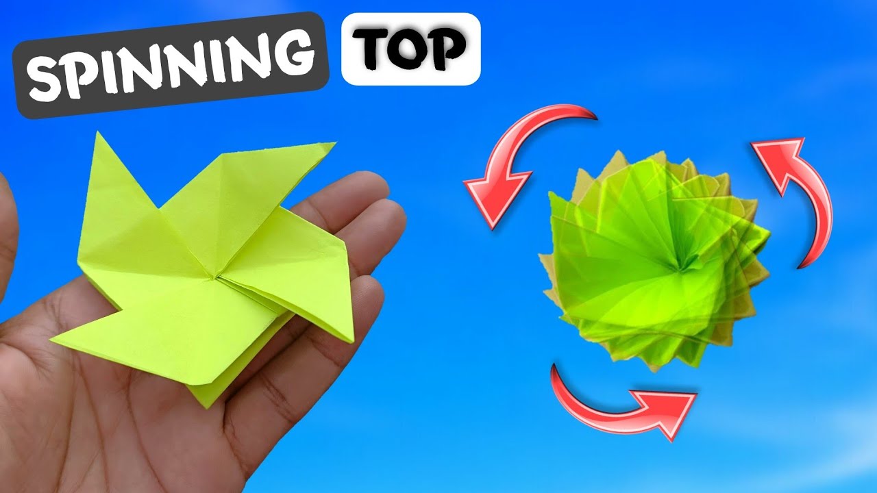 new paper spinning top, paper spinner, make spinning toy, origami toy ...