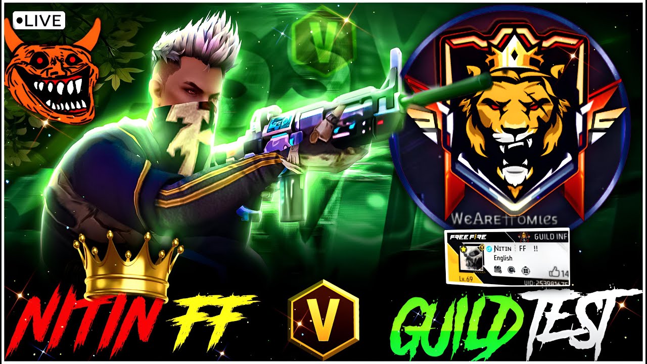 NITIN FREE FIRE LIVE GUILD TEST@NITINFREEFIRE #nitinff #live - YouTube