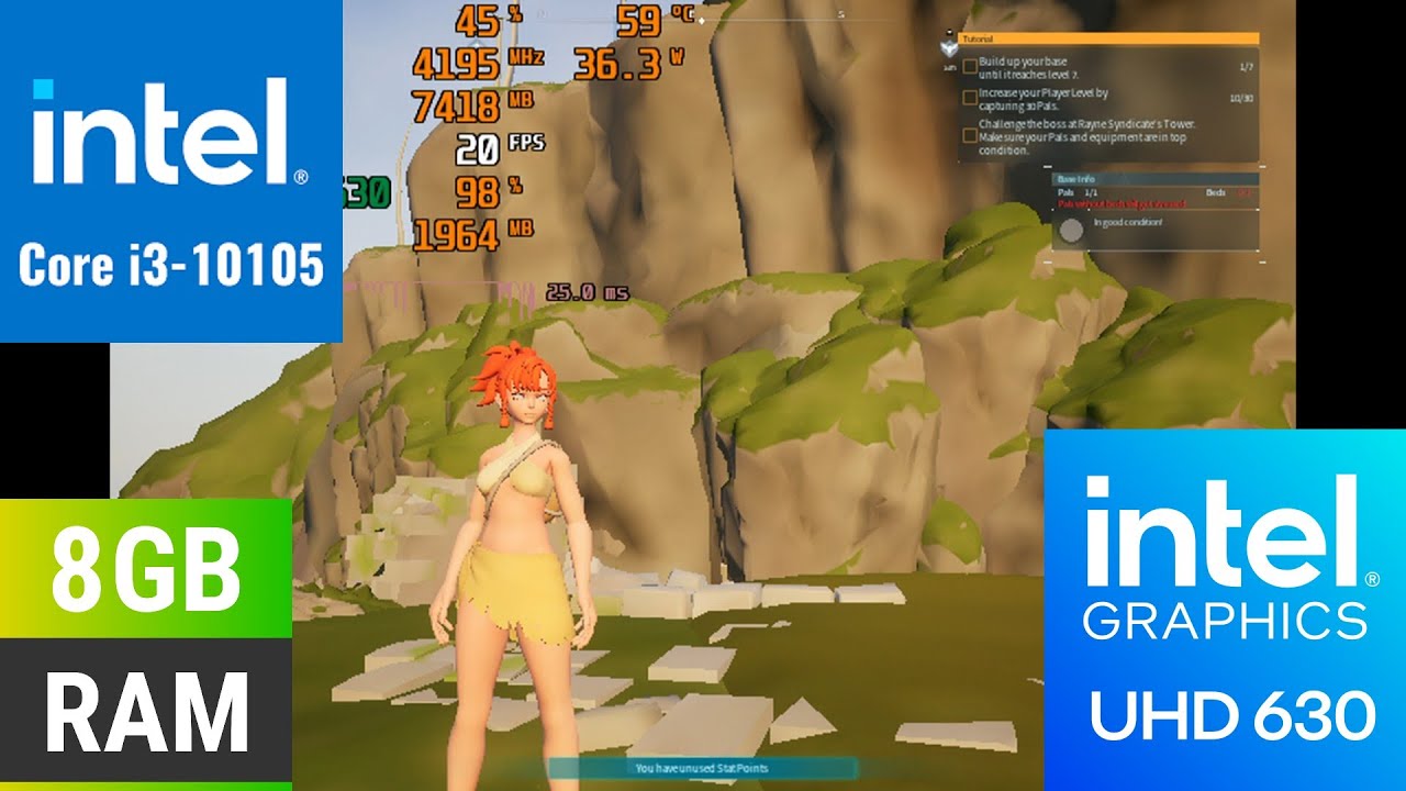 Palworld Running On 8gb of ram With Integrated Graphics(Intel HD) - YouTube