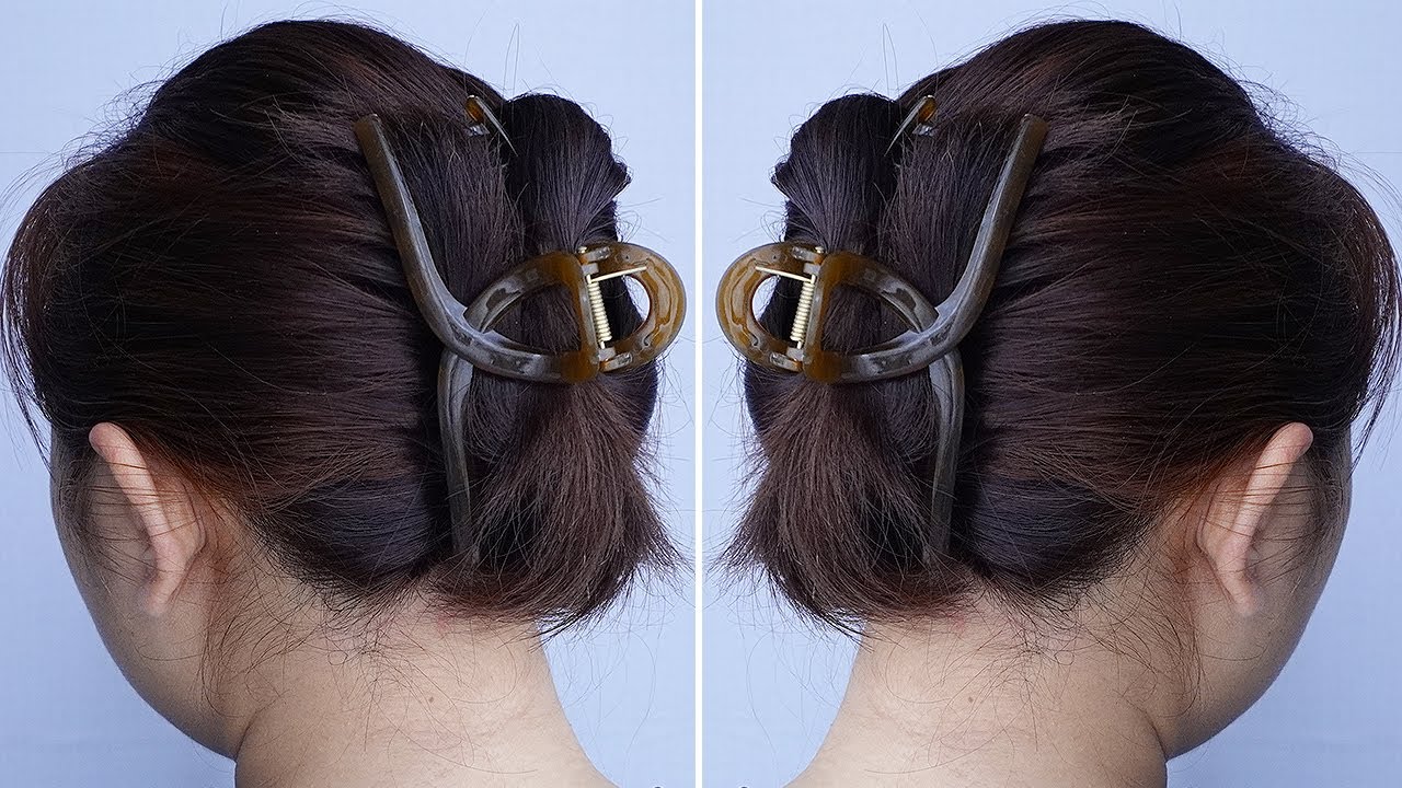 Easy 90s Claw Clip Half Up Hairstyle | Hair Style Girl Self Made For ...