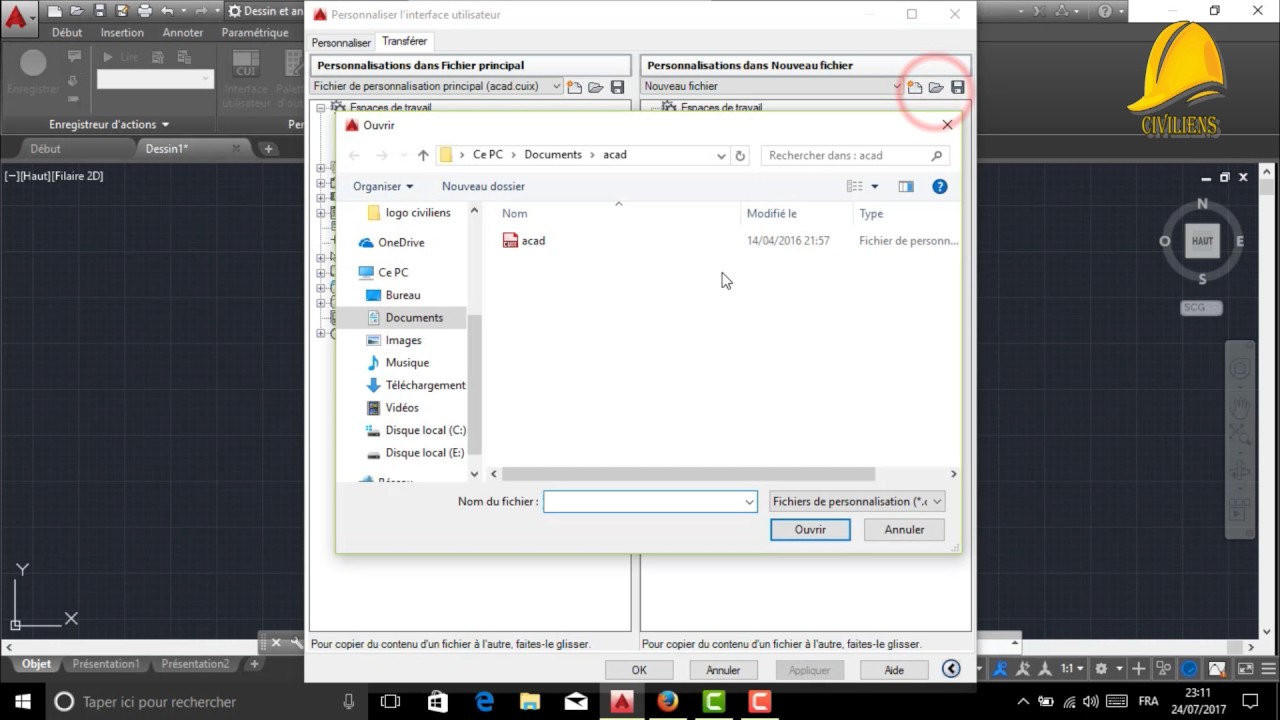 Autocad 2016 - Mode Classique - YouTube