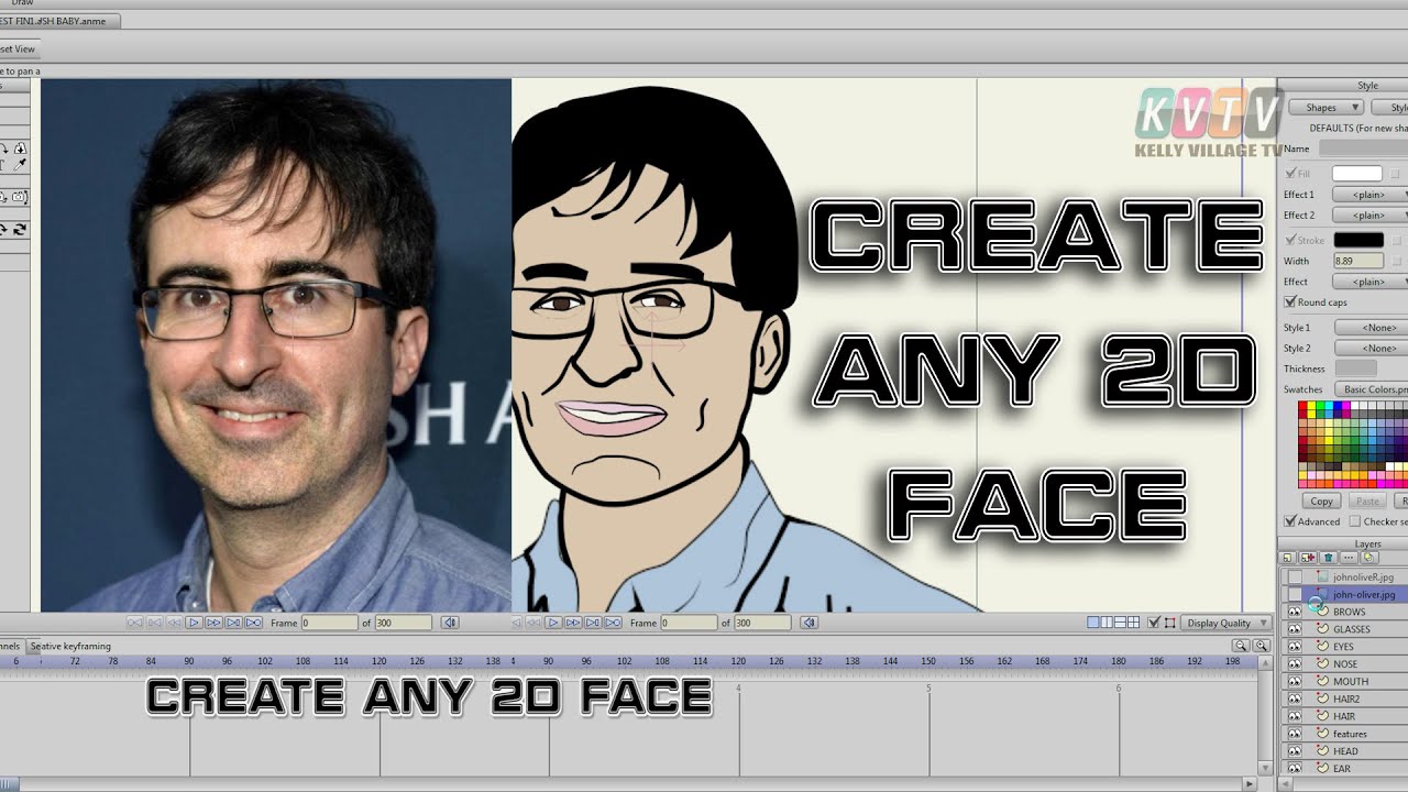 Create any celebrity's face & head turn in Anime Studio or other 2D ...