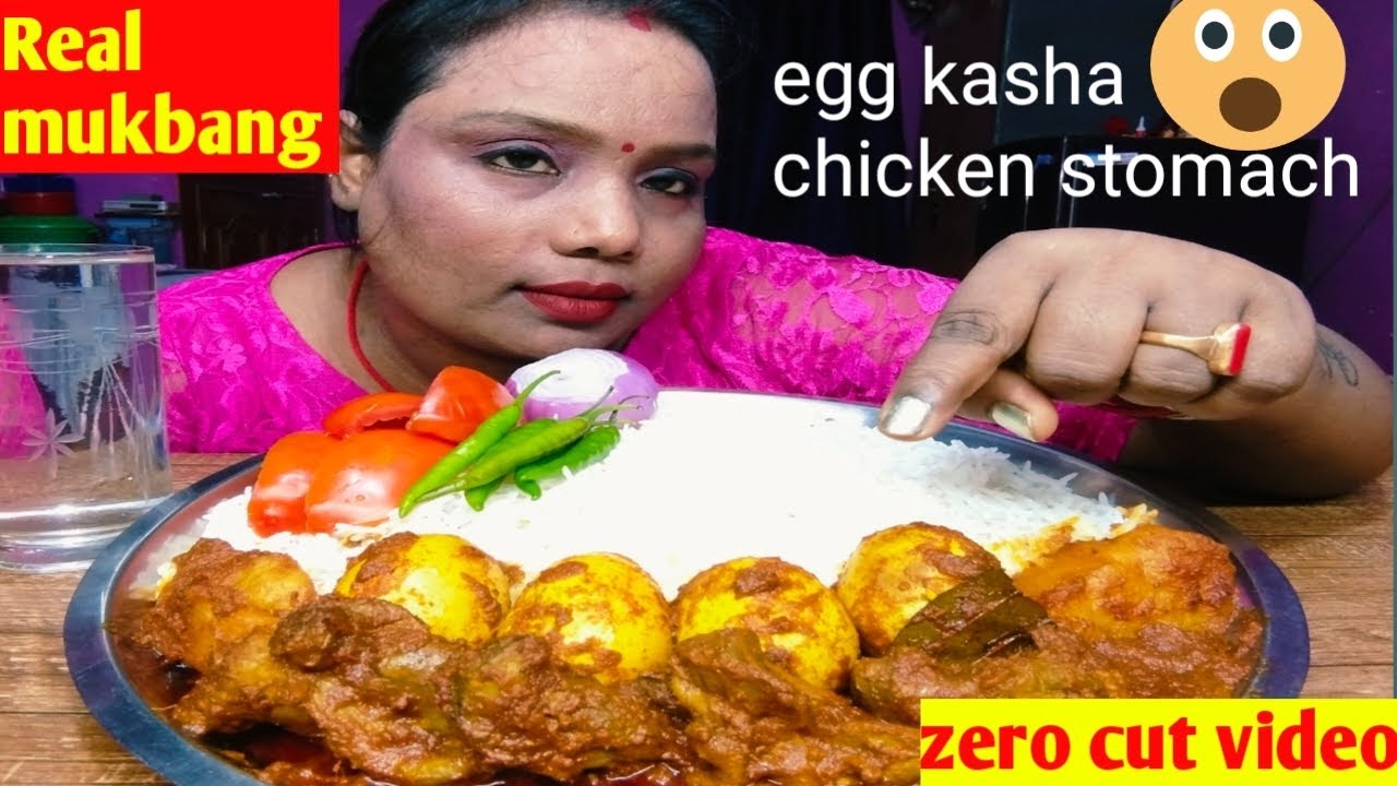 EGG AND CHICKEN STOMACH KASHA WITH RICE EATING ।। lilipremfoodies - YouTube
