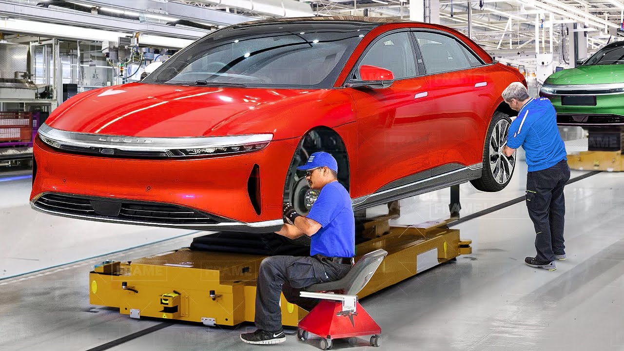 Tour of Lucid Air Billions $ Factory Producing Super Advanced Electric ...