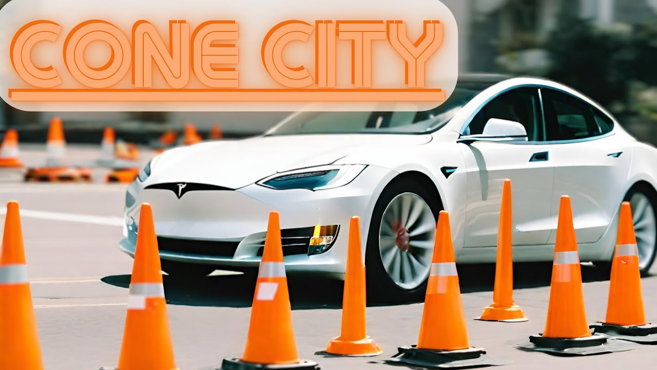 Tesla Self Driving Chaos in the Cones! | FSD Beta - YouTube