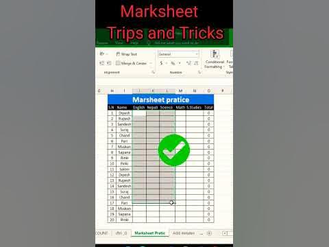 Marksheet In Excel || Ms Advance Trips and Tricks In Excel #shorts #excel #shortsfeed #marksheet ...