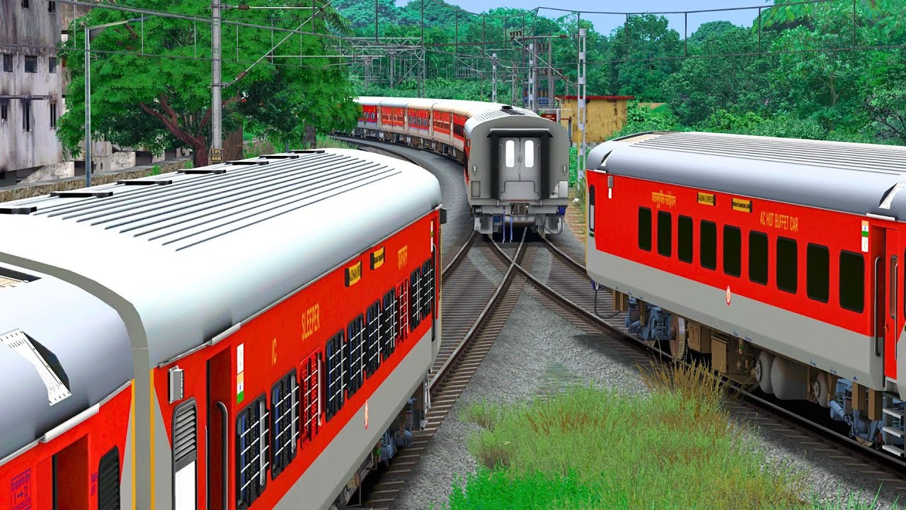 LHB PANTRY COUPLING LHB RAJDHANI TRAIN | BUMPY RAILROAD | Train ...