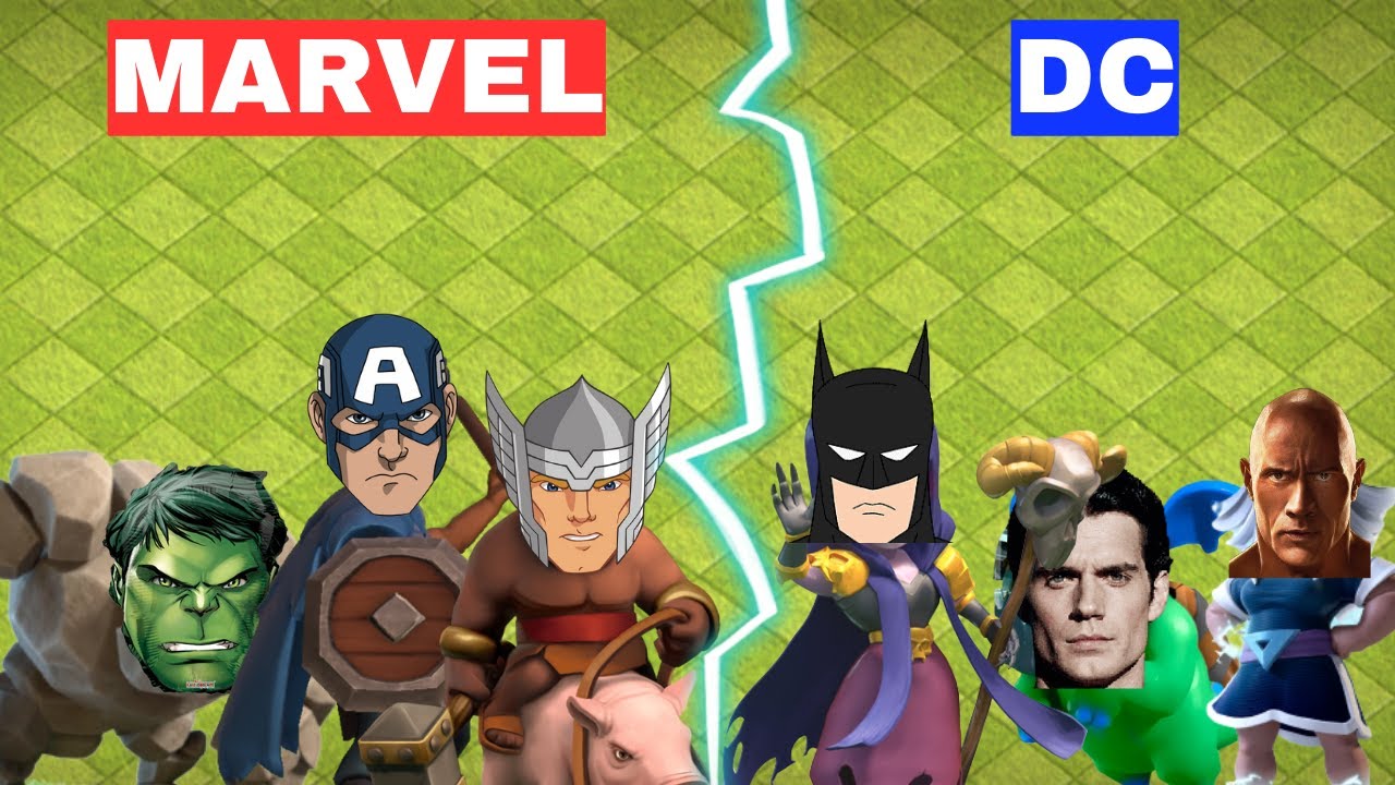 MARVEL VS DC || CLASH OF CLANS - YouTube