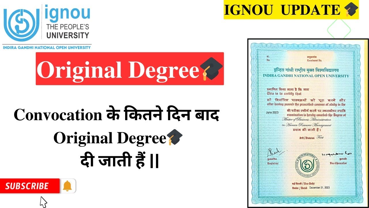 "IGNOU Degree Issuance Timeline After Convocation | IGNOU की कंवोकेशन ...