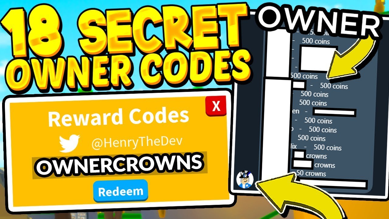 ALL 18 SECRET OWNER CODES IN SABER SIMULATOR! *FREE CROWNS* Roblox ...
