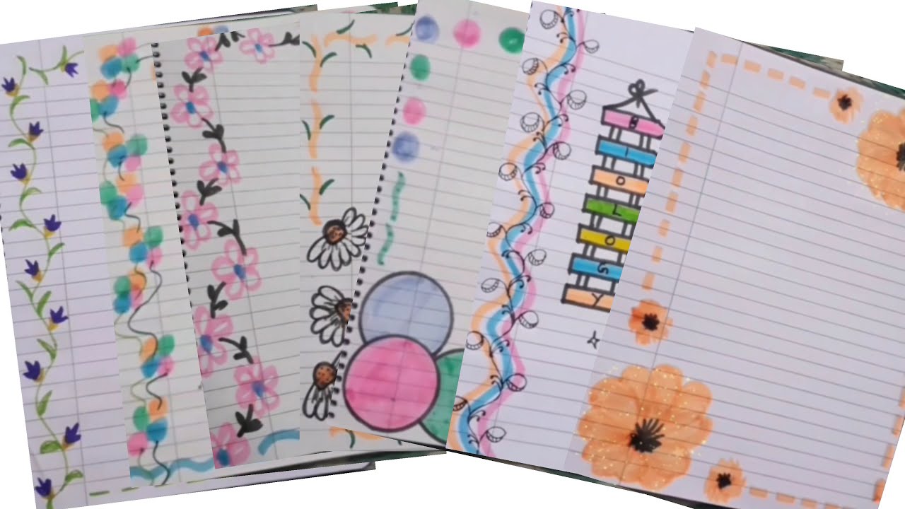 7 Beautiful Project Work Designs/Border Designs/Title Page/Book/Front ...