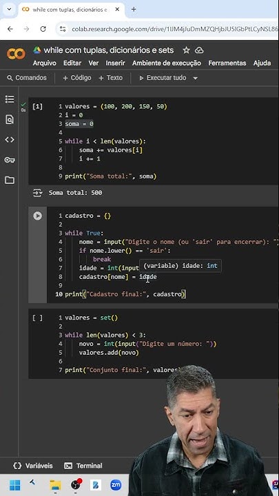 Aula 50 - Domine PYTHON com WHILE: Tuplas, Dicionários e Sets! - YouTube