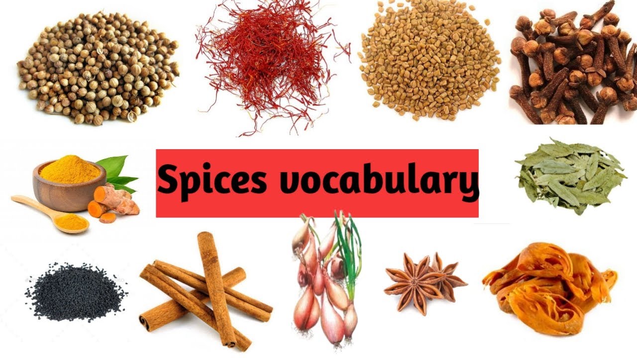 Spices and herbs name/spices vocabulary/common masala jat k name/kids ...
