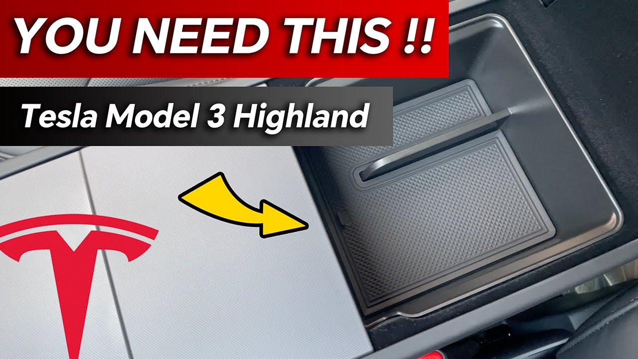 NEW 2024 Tesla Model 3 Highland Center Console Trays - YouTube