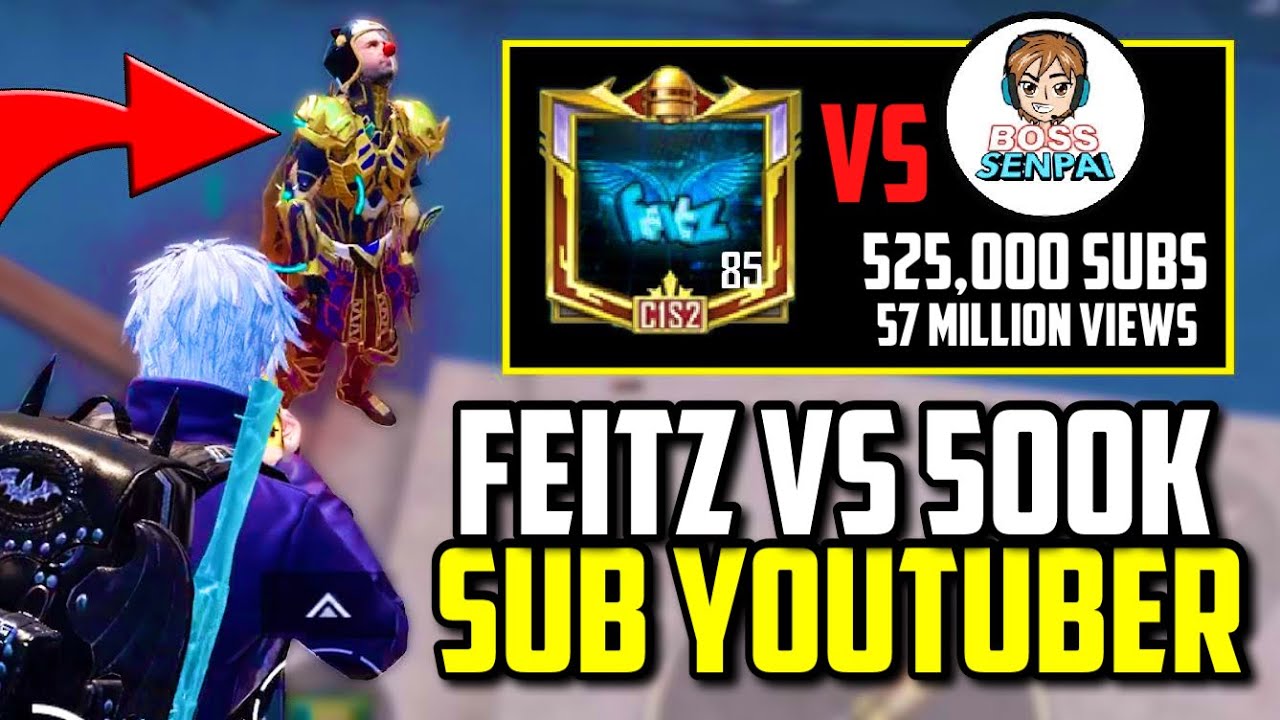 FEITZ VS 500,000 SUBSCRIBER YOUTUBER BOSS SENPAI!! | PUBG Mobile - YouTube