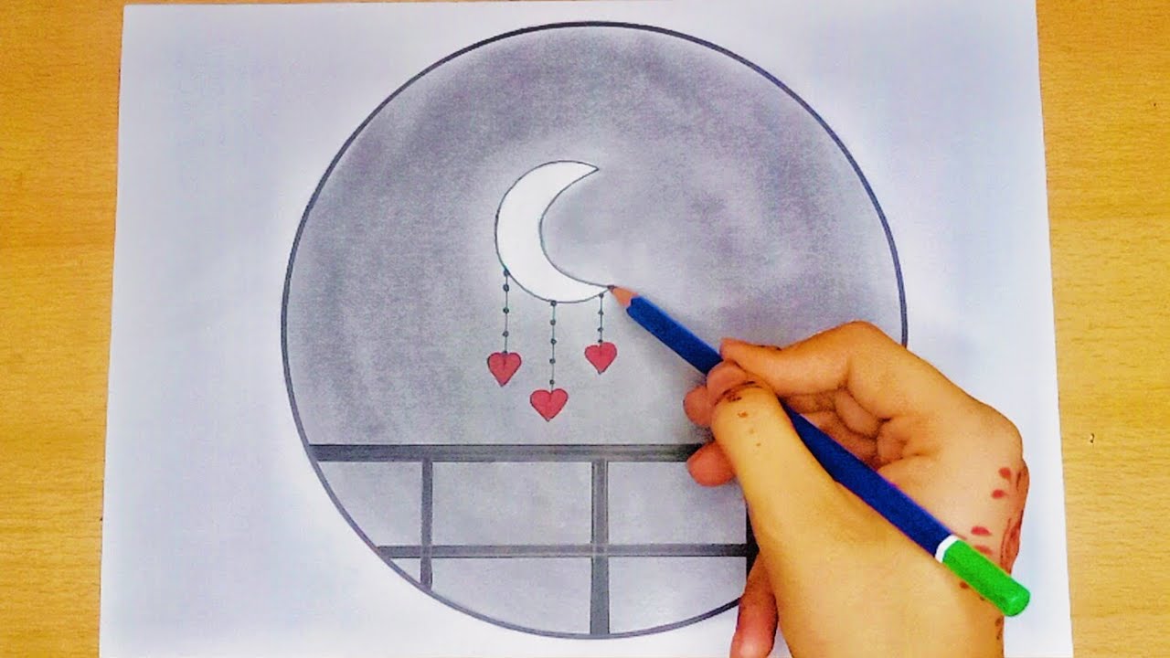 Easy circle drawing with beautiful red hearts | Step by step drawing ...