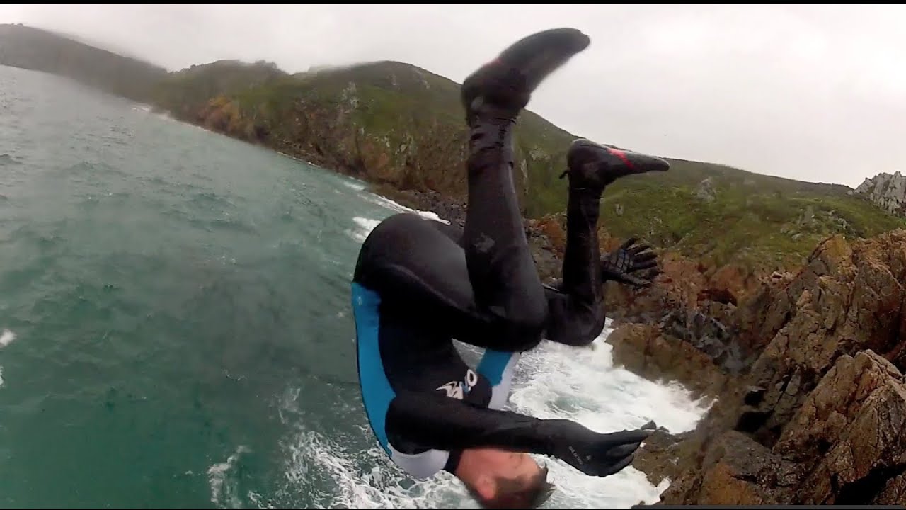 GoPro Cliff jumping 'through a Storm' - YouTube