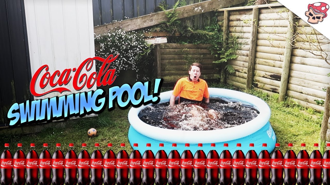 Taking a Bath in a 1,126 Litre Coca-Cola Swimming Pool! - YouTube