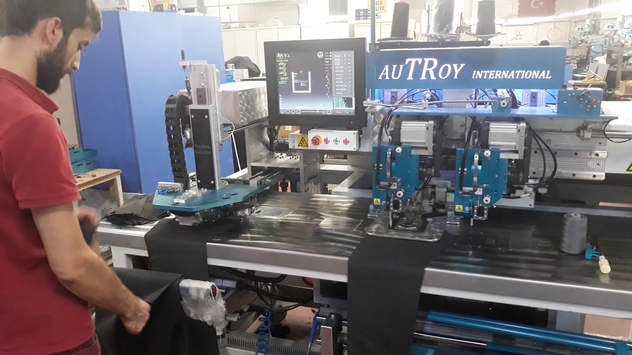 AuTRoy automatic pocket setter 4000 Rpm. Teksmak industry - YouTube
