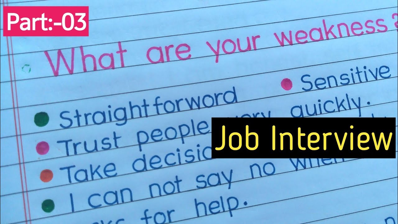 What are your weakness|| interview questions and answers || - YouTube