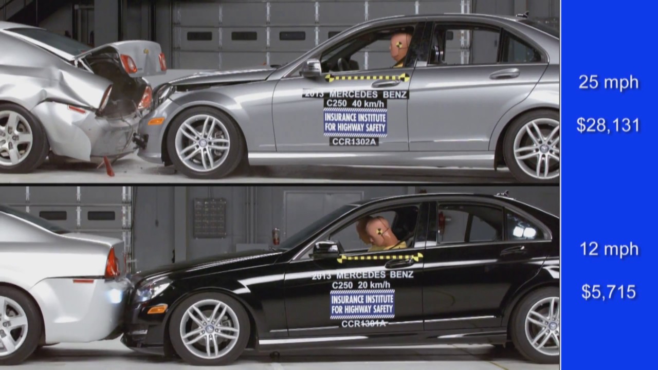 Speed reduction benefits of front crash prevention systems - YouTube