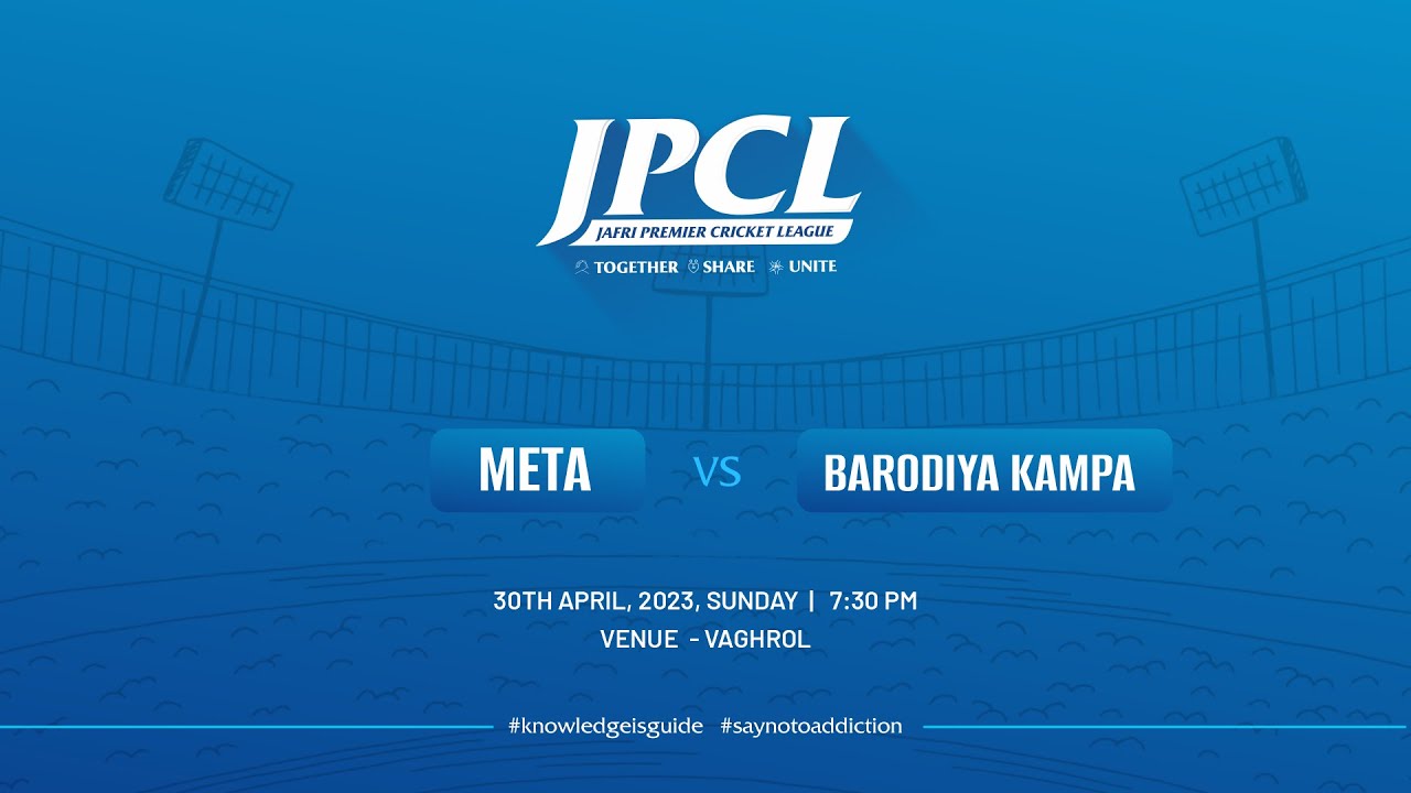 Meta Vs BarodiyaKampa | Match-13 | JPCL | 2023 | Venue- Vaghrol - YouTube