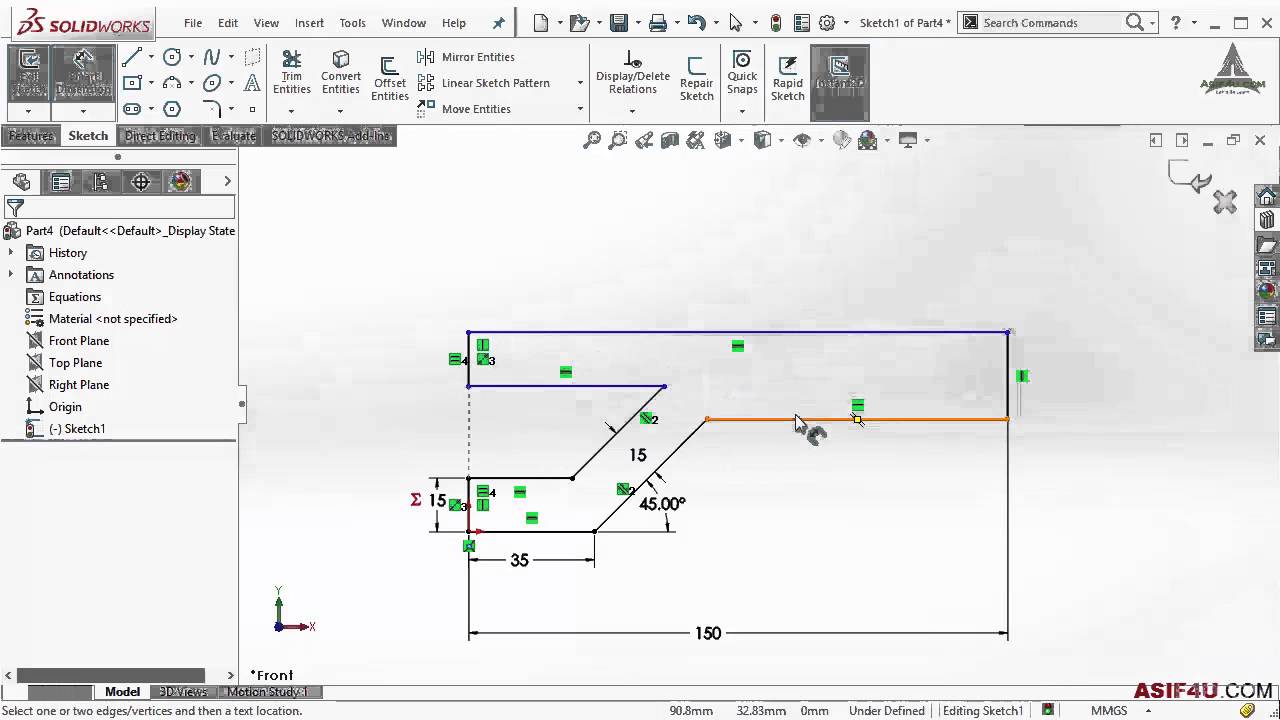 004 Practice Sketch 04 in solidworks - YouTube