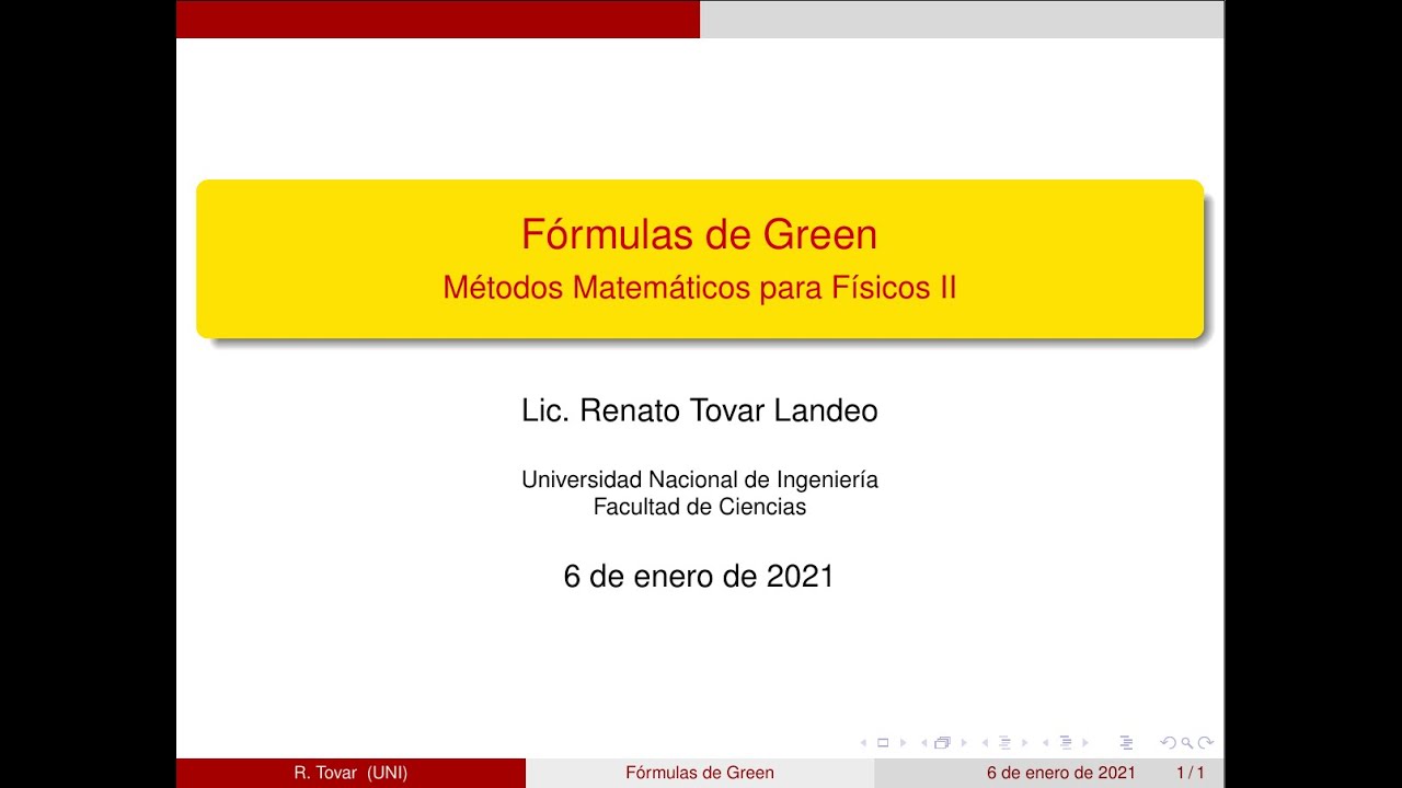 Física Matemática - Clase 22: Fórmulas de Green - YouTube