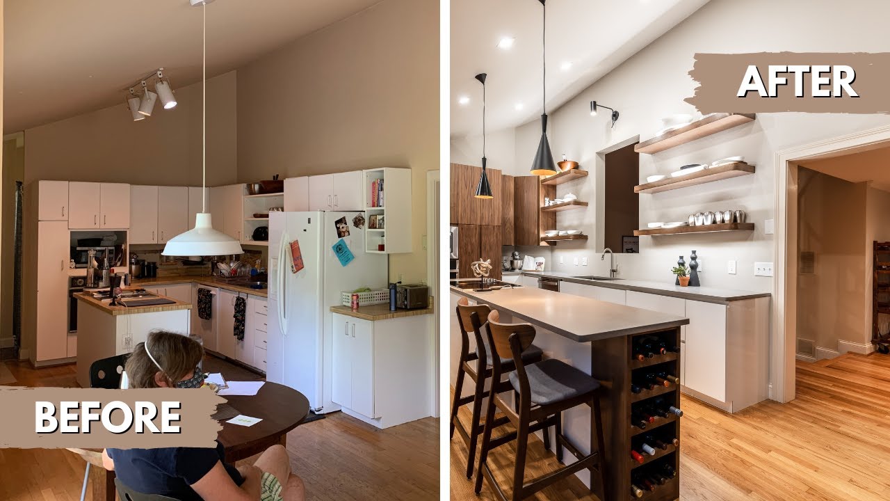 Before & After: A Dated Kitchen Becomes Sleek And Functional - YouTube