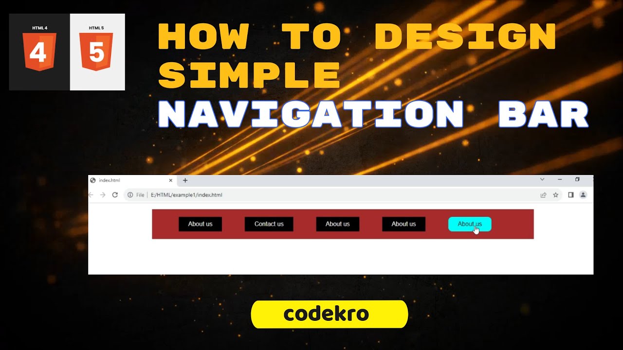 simple navigation bar design | Easy steps to learn html | Html for ...