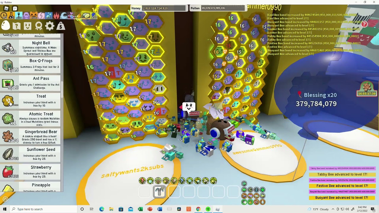 bee swarm simulator: leveling my hive to level 17 and showing my hive.😀 ...