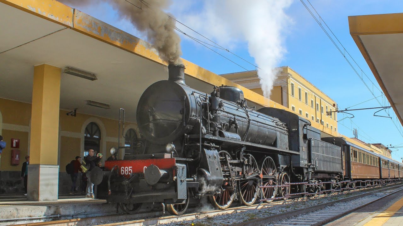 Treno STORICO a VAPORE -- Gr685.089 [Da Catania C.le a Scordia] - YouTube