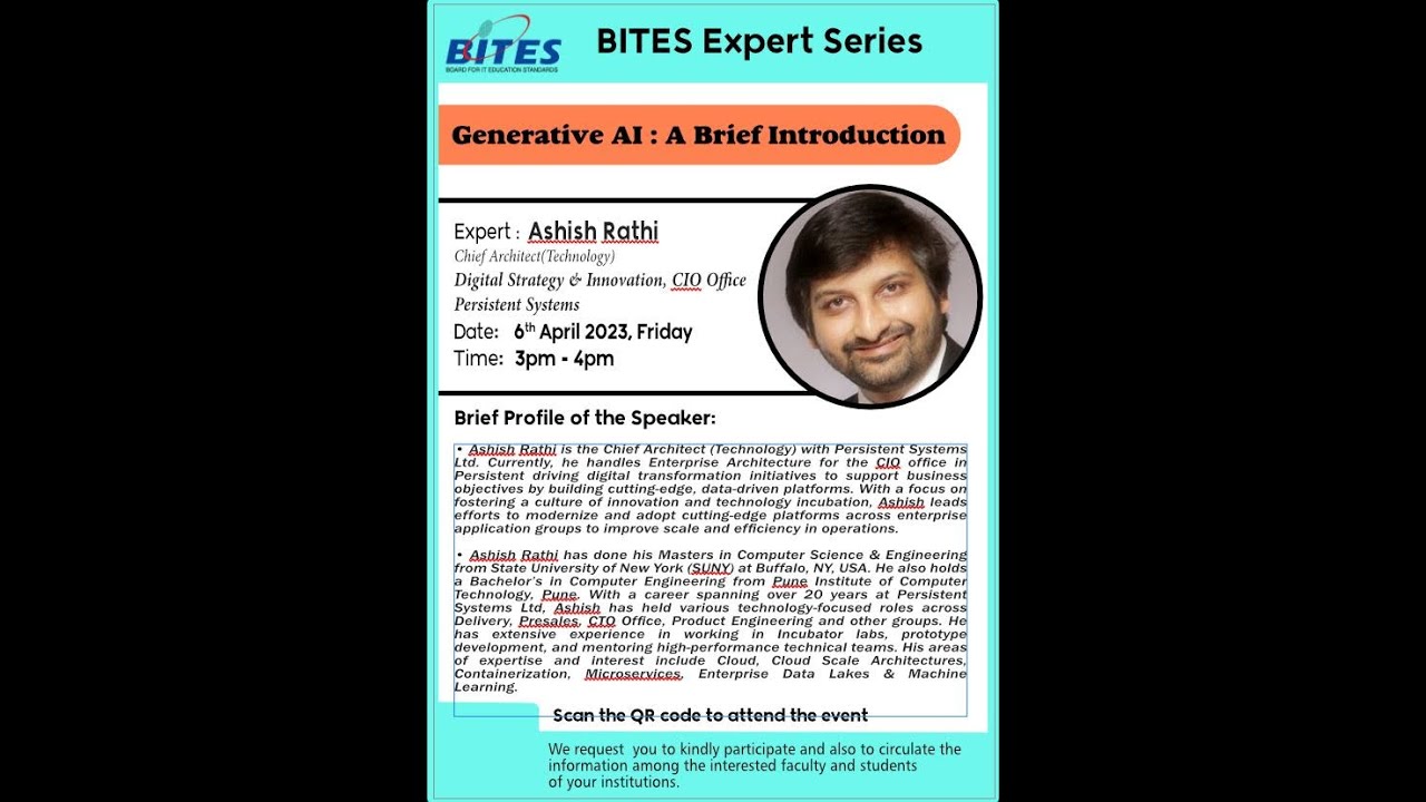 BITES Expert Series on Generative AI: A Brief Introduction Expert ...