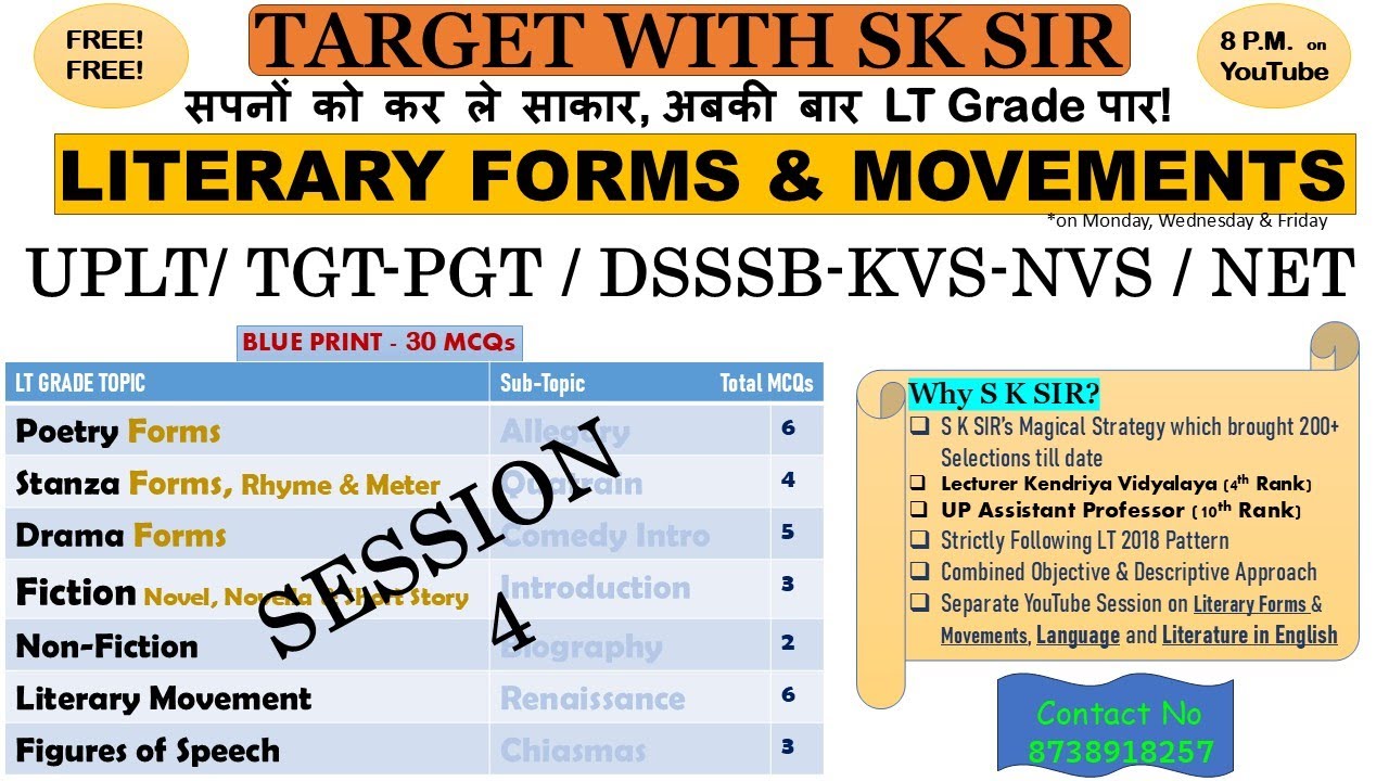 SESSION 4- LITERARY TERMS SUPER PRACTICE TEST SERIES - YouTube