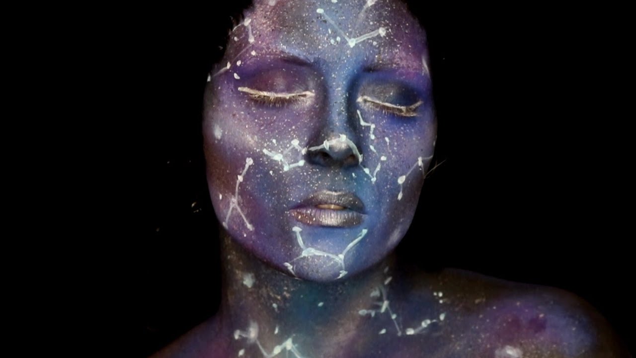 Map Of The Night Sky Body Painting Makeup Tutorial - YouTube