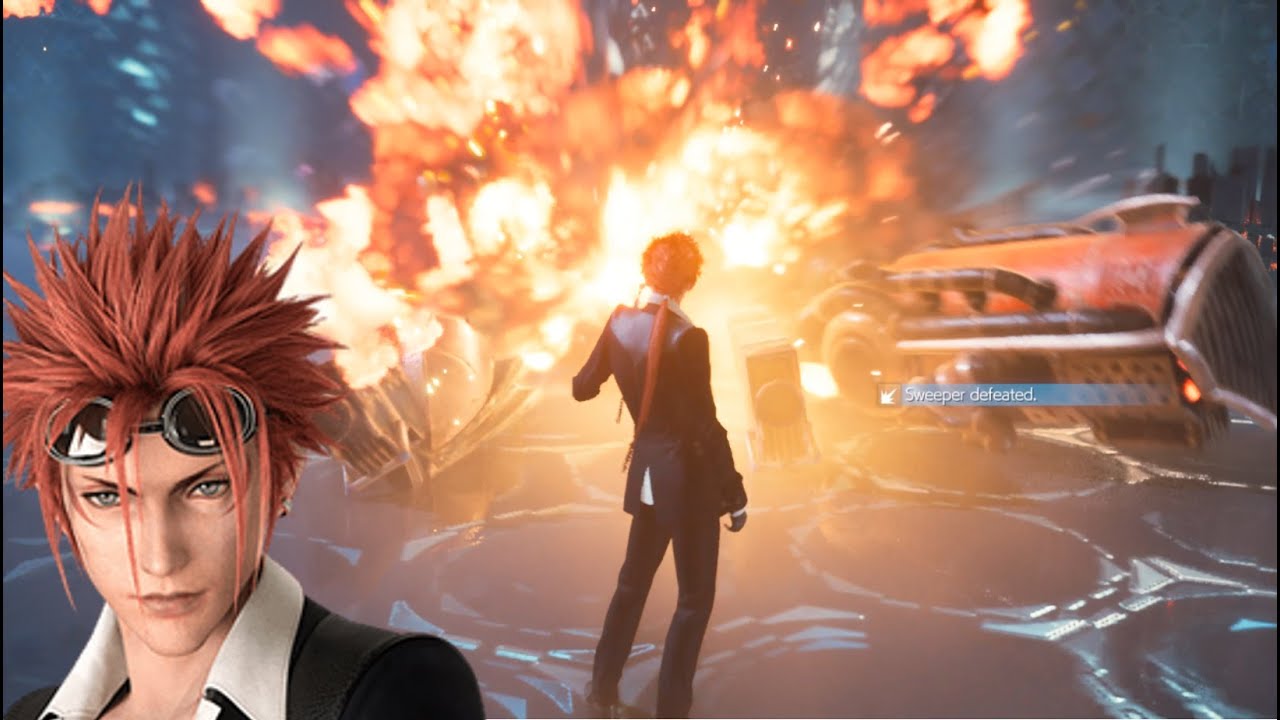 Final Fantasy VII Remake play as Reno VS Sweeper machine - YouTube