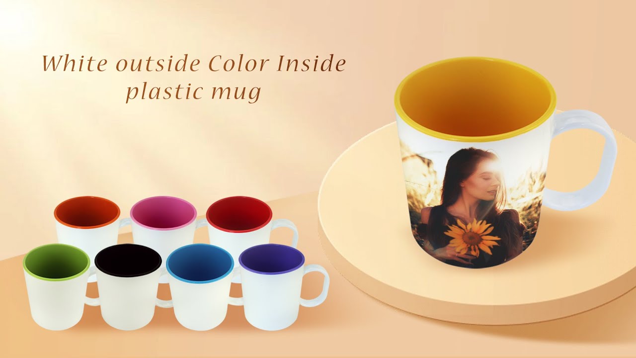 sublimation blank 11oz inner color polymer mug - YouTube