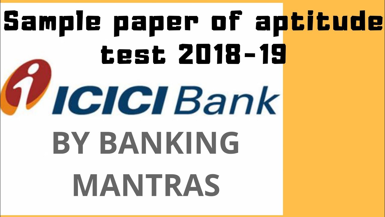 ICICI PO CAREER | sample paper | 2018-19 | BY BANKING MANTRAS - YouTube