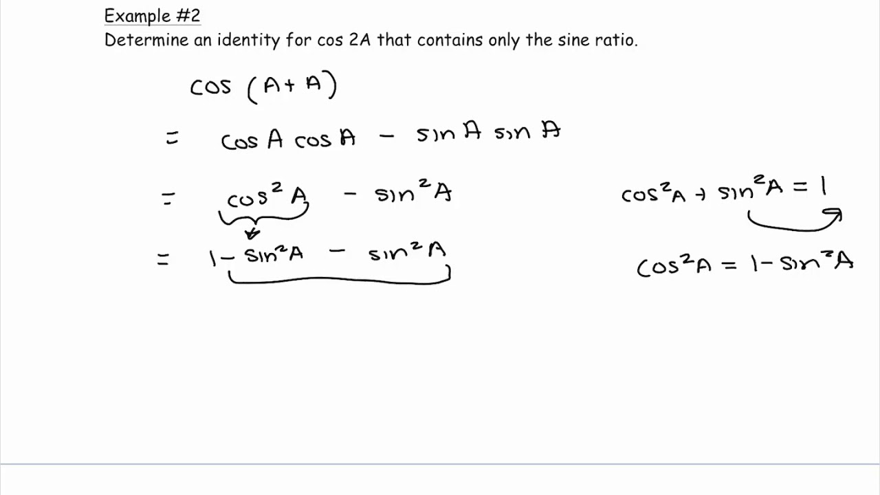Math 30-1 Lesson 6.2 Sum, Difference and Double Angle Identities - YouTube