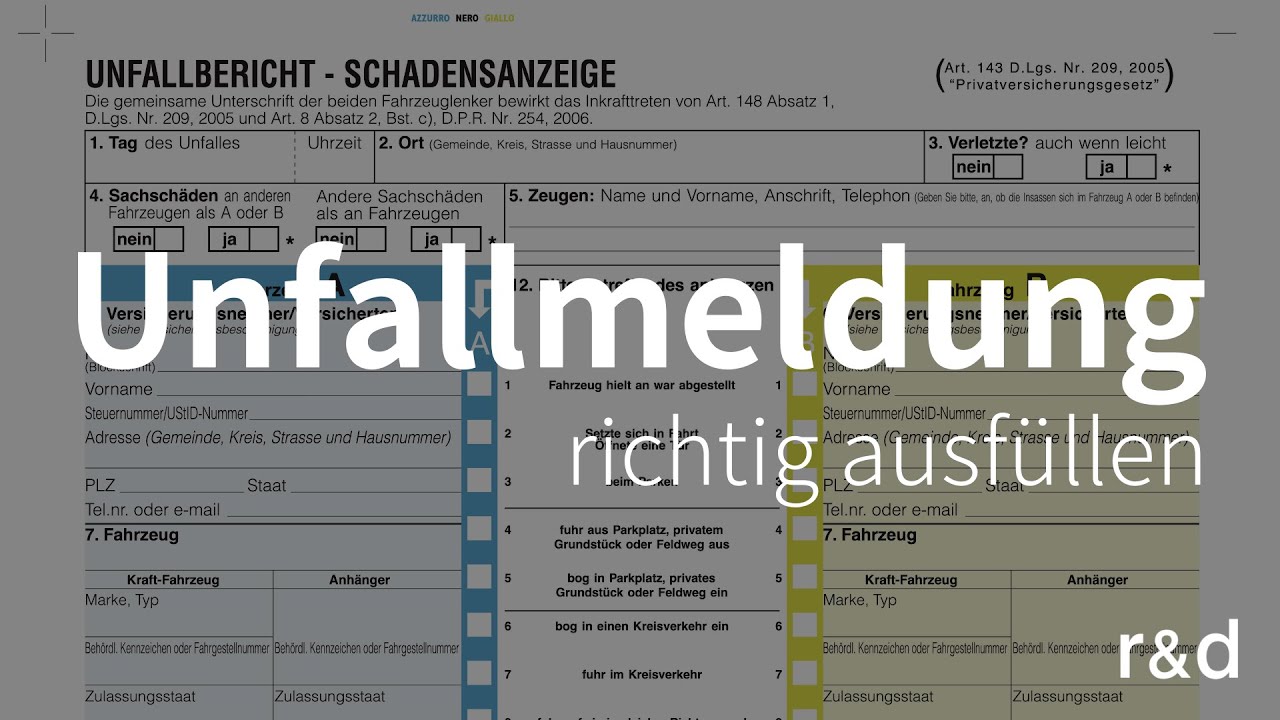 So füllt man eine KFZ-Unfallmeldung richtig aus! - YouTube