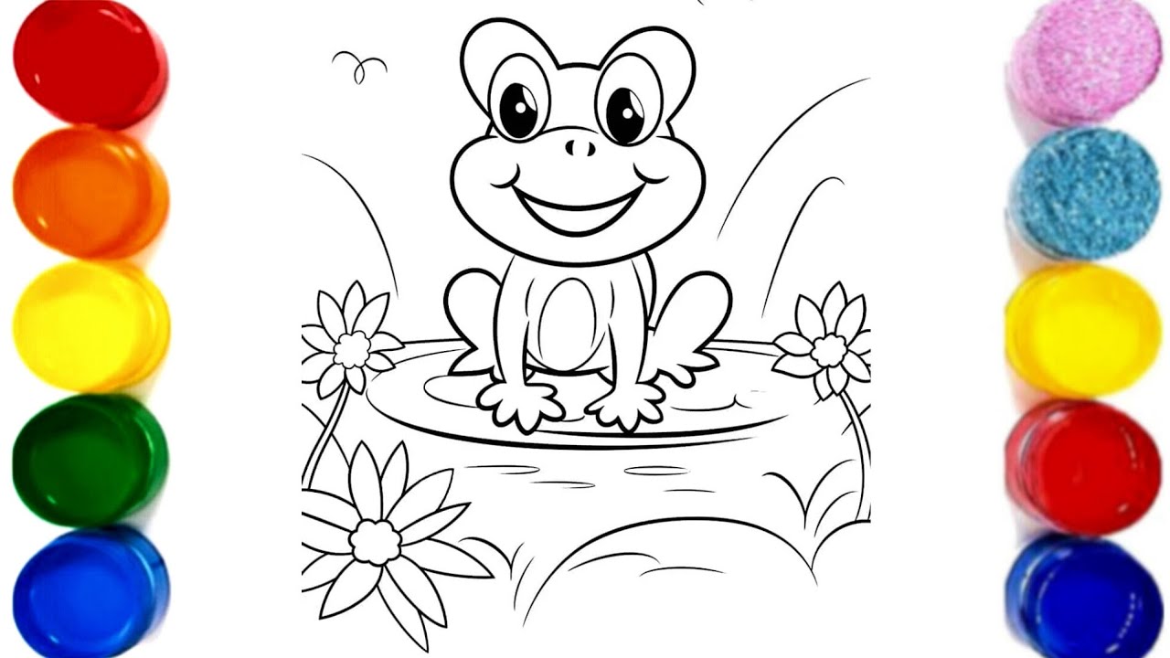 Let's draw a Cute Frog for kids | 🐸| How to draw Frog step by step ...