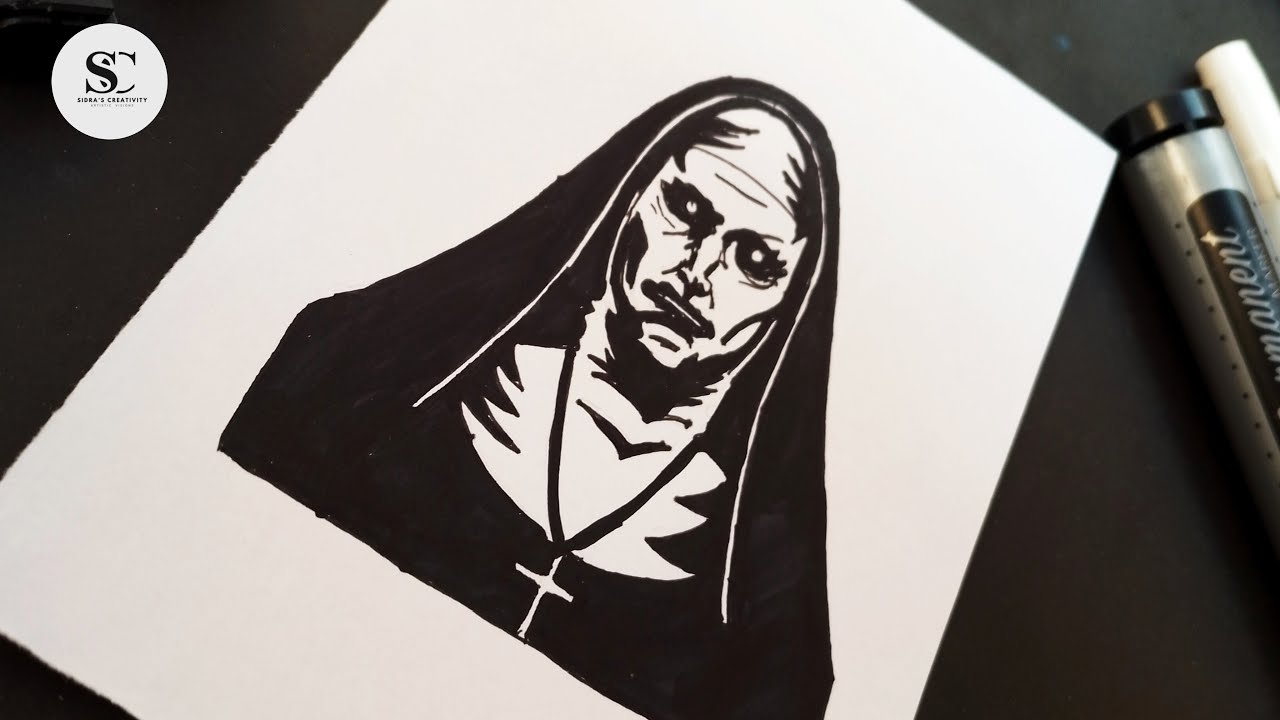 Valak The nun || stencil art #art - YouTube