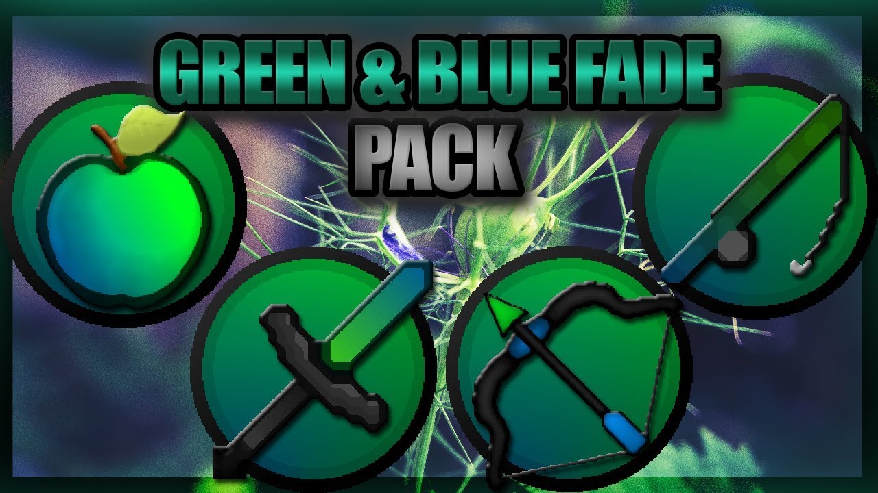 Minecraft PvP Texture Pack l GREEN & BLUE FADE (1.7/1.8) ★ - YouTube