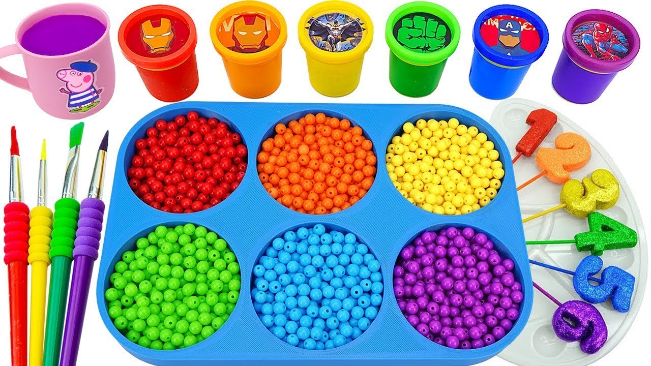 Satisfying Video l DIY How to make Rainbow Slime Candy with Soccer ...