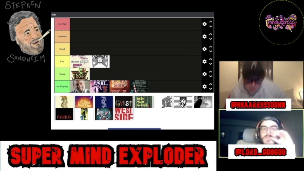 Ranking Sondheim Shows w/@lord_googoo (Super Mind Exploder Clip) - YouTube
