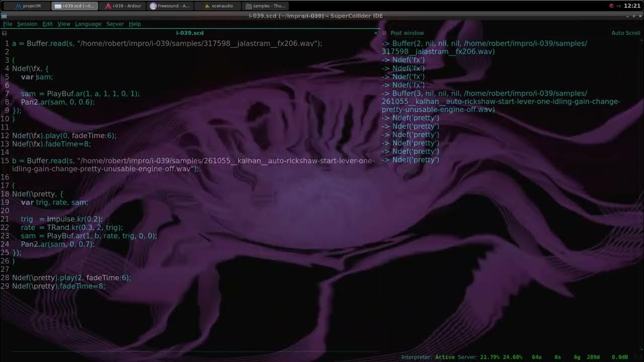 Electroacoustic Improvisation 039 (Live coding with Supercollider) - YouTube