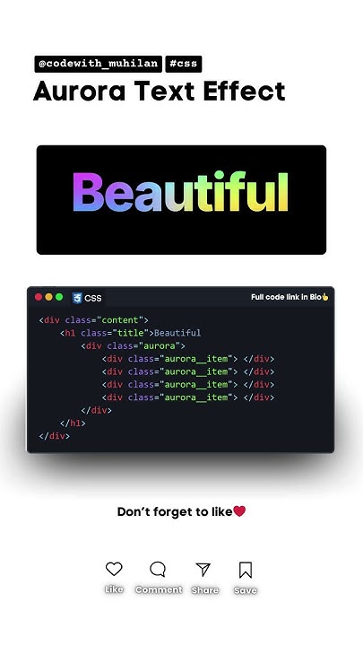 Aurora Text Effect #css #coding #Text #Website #frontenddeveloper - YouTube