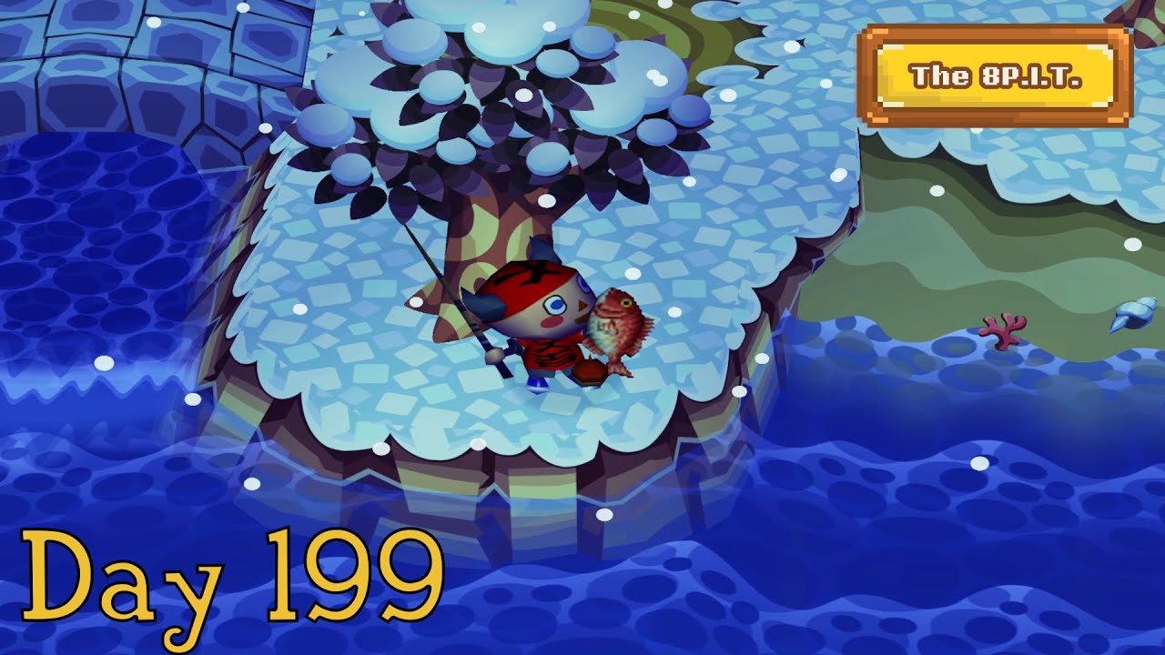 365 Days in Animal Crossing : Day 199 - Snowy Fishing - YouTube