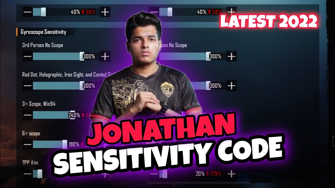 Jonathan Sensitivity Code and Control Code BGMI | Jonathan Latest ...