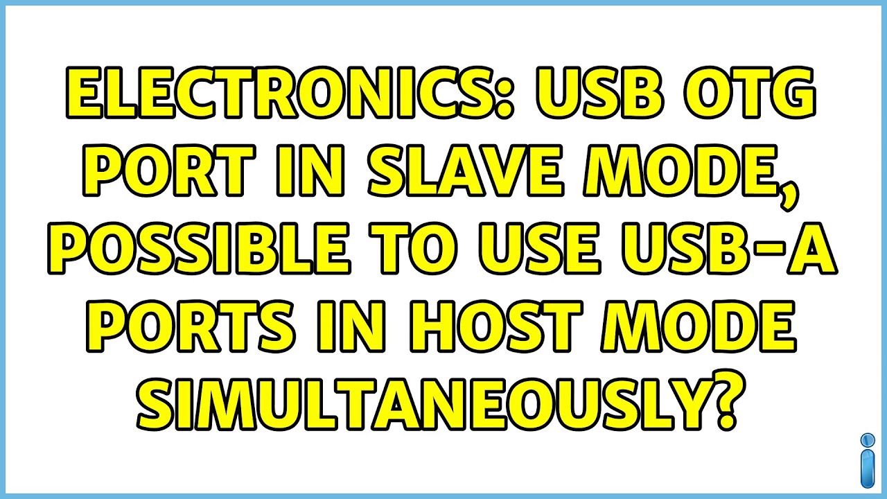 Electronics: USB OTG port in slave mode, possible to use USB-A ports in ...